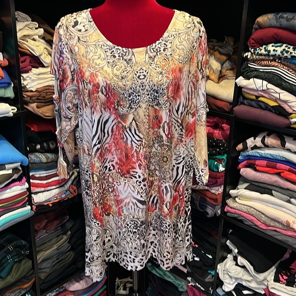 JM Collection | Tops | 525 Jm Collection Open Sleeve Blouse Xl | Poshmark